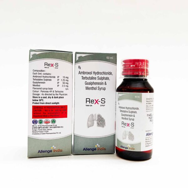 REX – S | Ambroxol HCL + Terbutaline Sulphate + Guaiphenesin + Menthol
